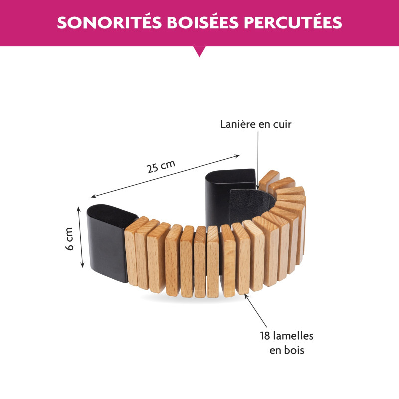 Chenille | Instrument au Son Sec | Claquant | En Bois | Fuzeau