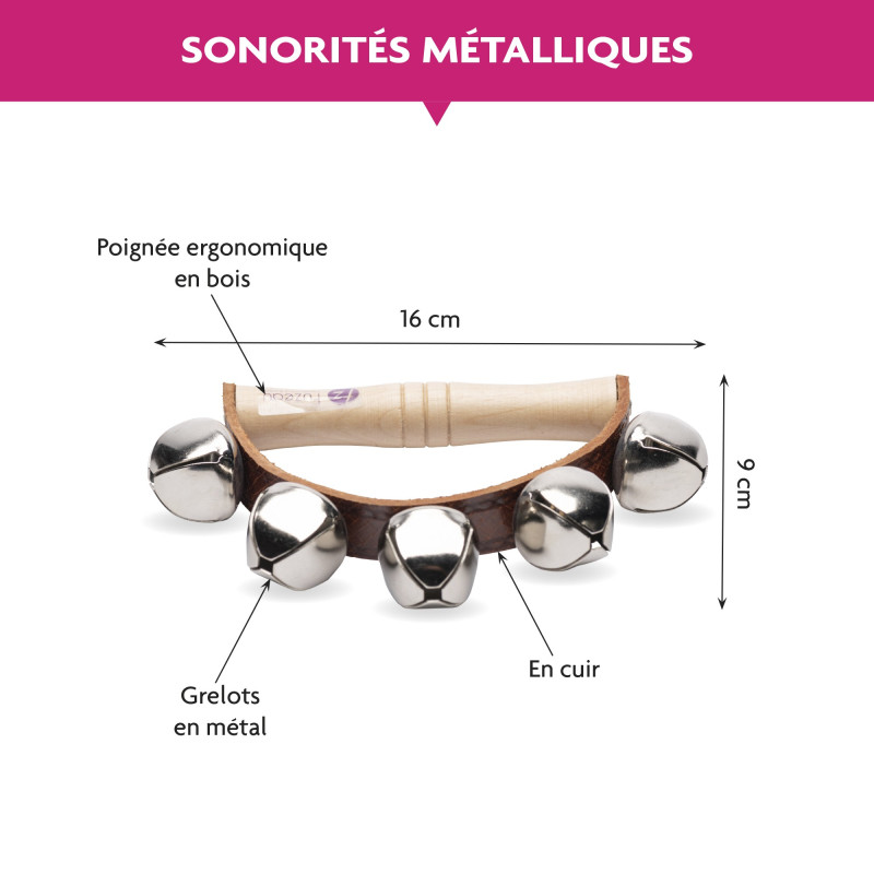 Couronne | Poignée | 5 Grelots | Fuzeau