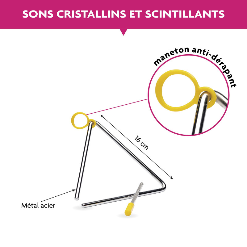Triangle | 16 cm |Son Cristallin | Fuzeau Séniors